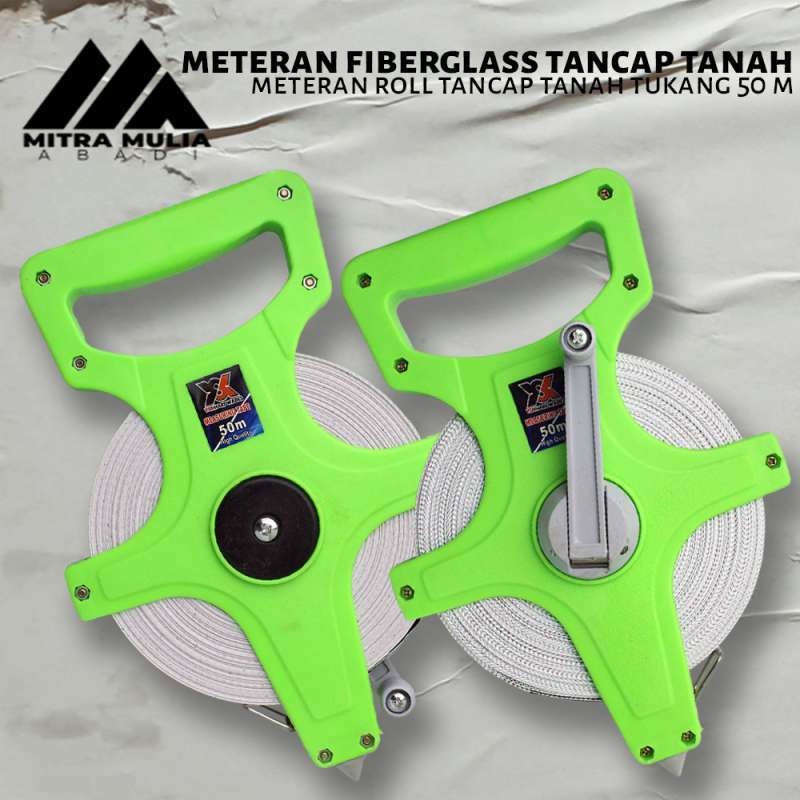 Jual Meteran Tancap Tanah 50 Meter | Meteran Roll tancap fiber |meteran ...