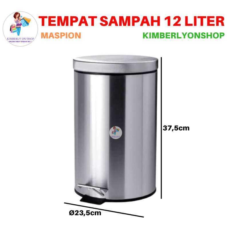 Jual Tempat Sampah Dust Bin Injak Stainless Steel 12 Liter Maspion di Seller KIMBERLY 90 ON SHOP ...