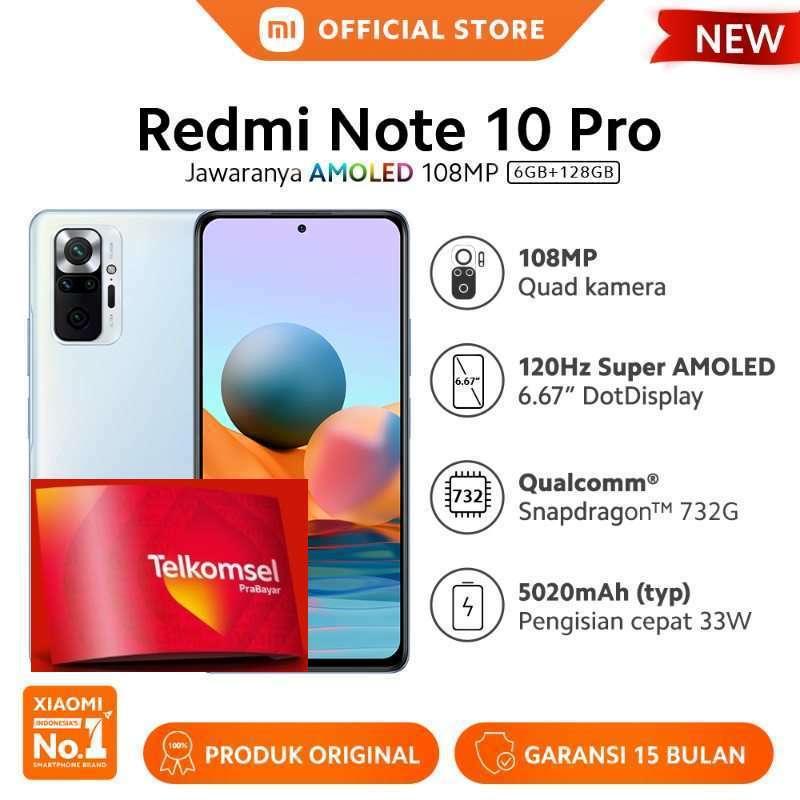 Jual Xiaomi Redmi Note 10 Pro Smartphone [6gb/128gb] + Starter Pack ...
