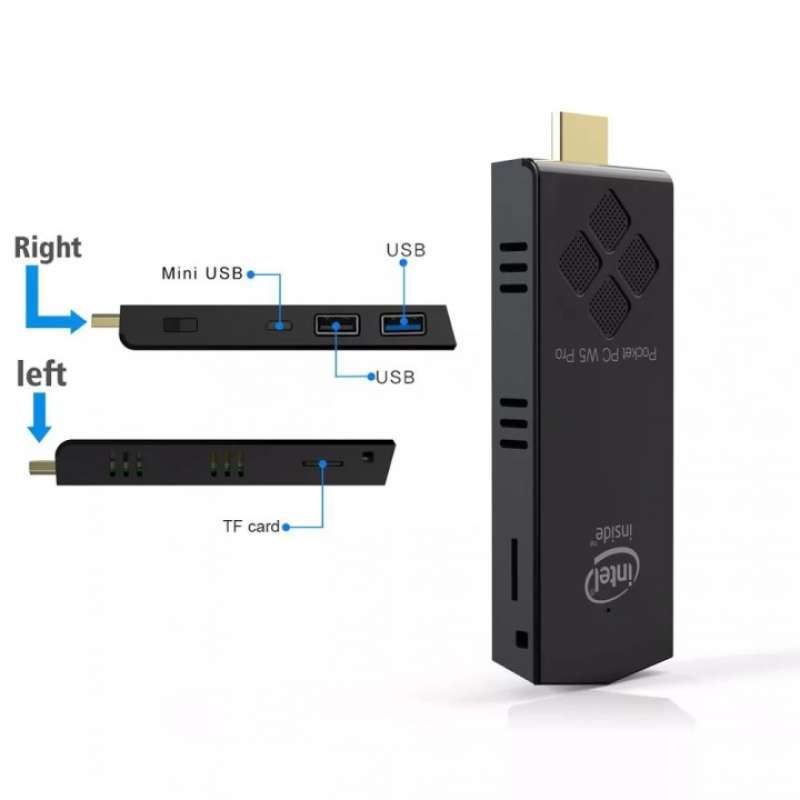 Jual T5 Mini Pc Stick Ram 4gb Rom 64gb Windows 10 - W5 Pro Upgraded ...