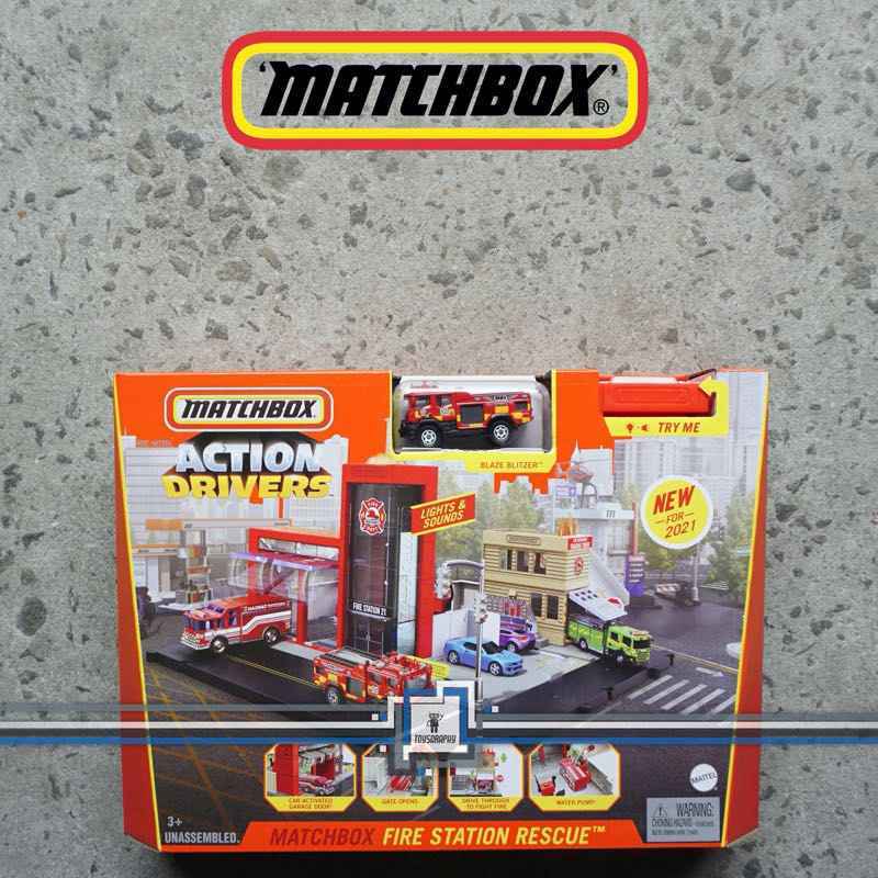 Jual Matchbox Action Drivers FIRE STATION RESCUE Playset Hotwheels di ...