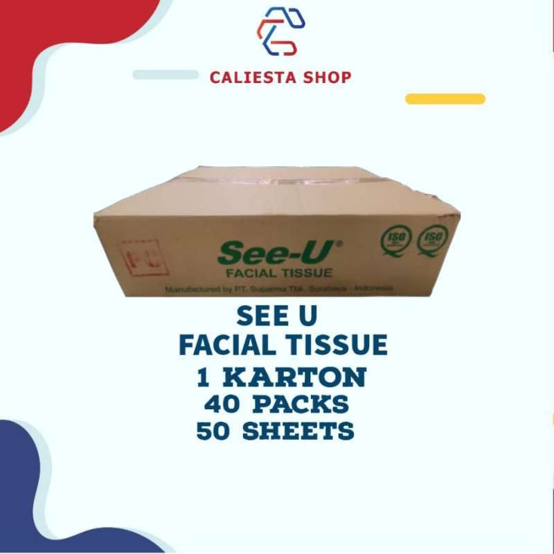 Jual See-U Facial Tissue Travel Pack 50 Sheets 2 ply 1 Karton (40 pcs ...