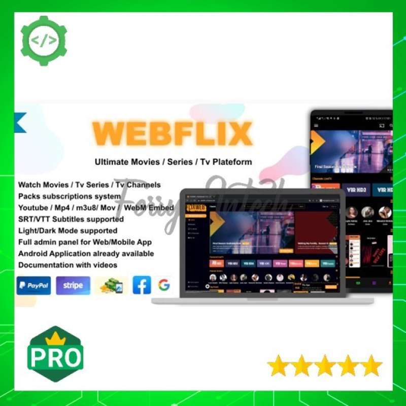 Promo SOURCE CODE APLIKASI MIRIP NETFLIX (WEBFLIX LIVE TV CHANNEL ...