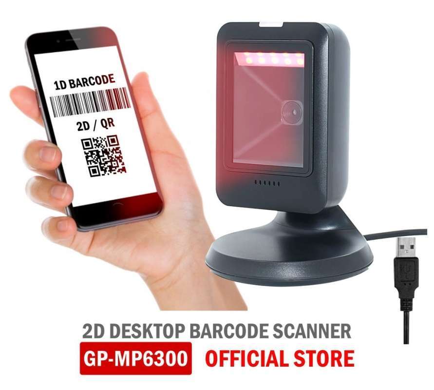 Promo Barcode Scanner 2D QR 1D barcode reader scaner barcode meja duduk ...