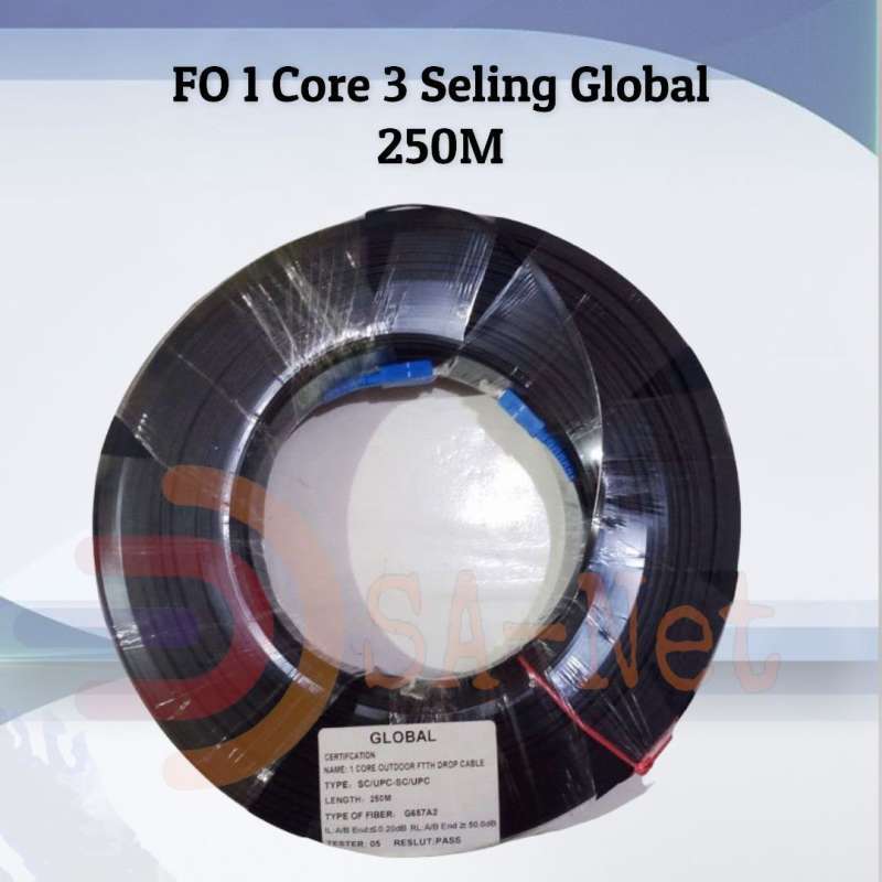 Jual KABEL FO FIBER OPTIC DROPCORE PRECON 1 CORE 3 SELING 250M GLOBAL di Seller SAnet Semarang ...