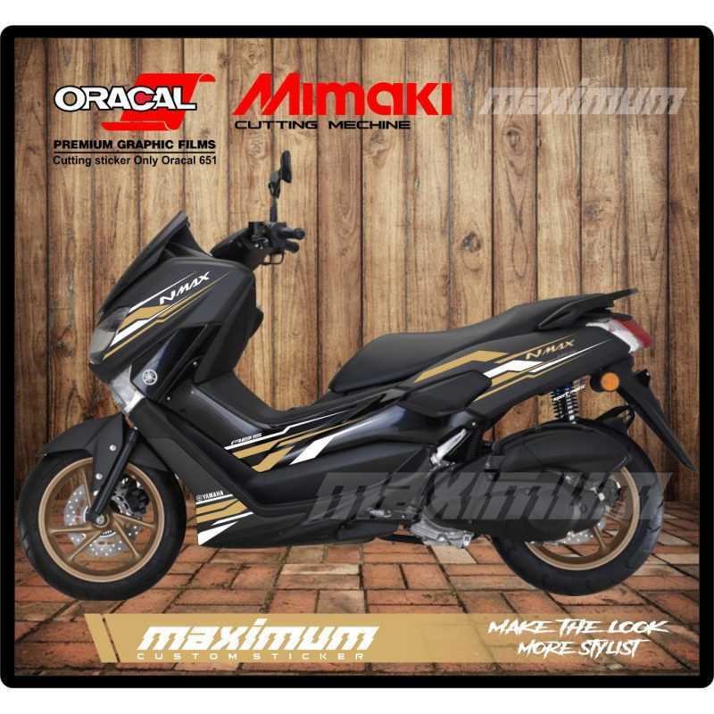 Jual Cutting Sticker Nmax - Striping Stiker Oracal Gold Dengan Putih ...