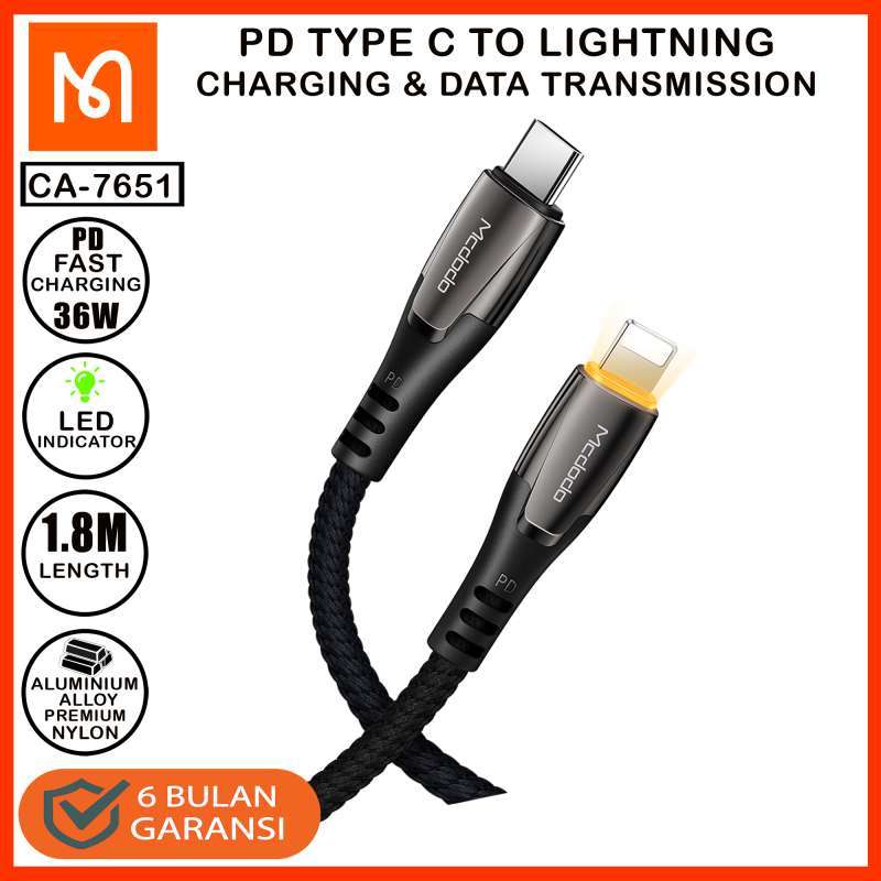 Jual MCDODO CA-765 Kabel Data Iphone PD Type C To Lightning Fast Charging Max 36W LED Cek Fast ...