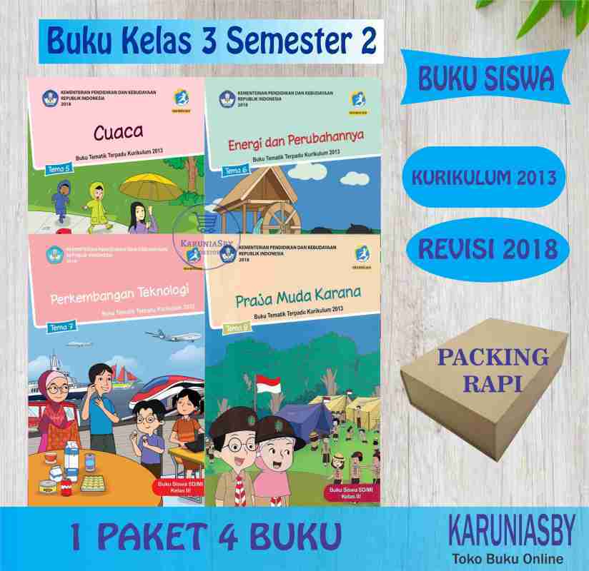 Jual Buku Tematik SD Kelas 3 Tema 5,6,7,8 - Semester 2 - Revisi 2018 - paket isi 4 buku TERMURAH ...