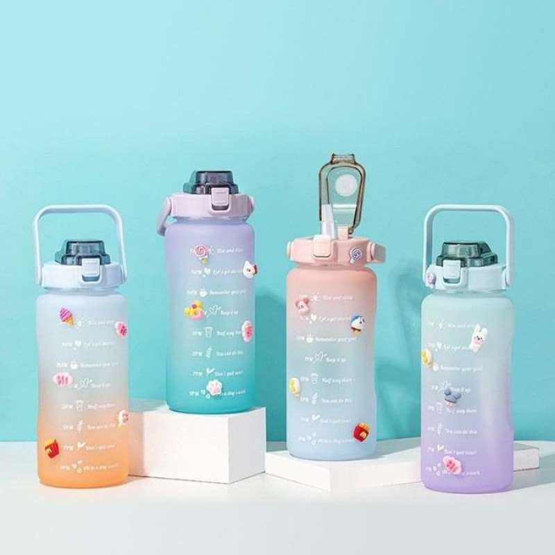 Jual Botol Air Minum Besar Motivasi 2 Liter 2L Stiker Warna Gradasi ...