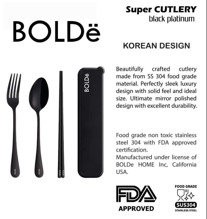 Jual BOLDe Super Cutlery Black Platinum Set 4pcs di Seller Andalan ...