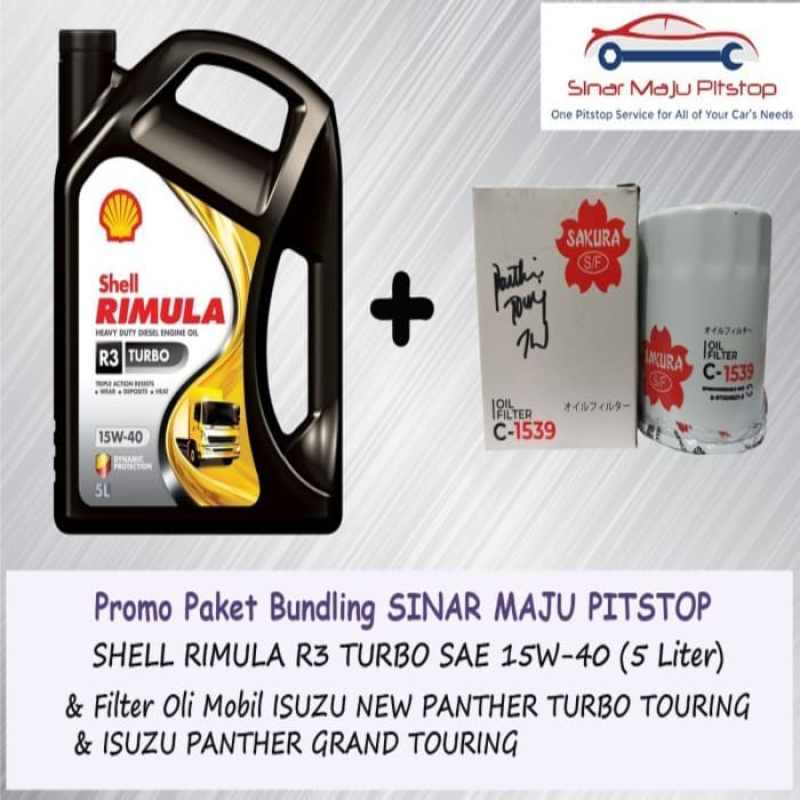 Jual Premium Paket SHELL RIMULA R3 TURBO 15W40 Filter ISUZU PANTHER ...