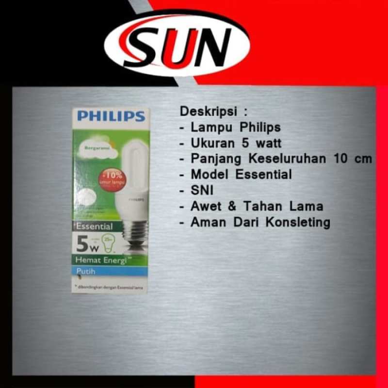 Jual Premium Lampu Phillips Essential 5 watt Putih Original ASLI FREE BUBBLE WRAP Diskon di ...