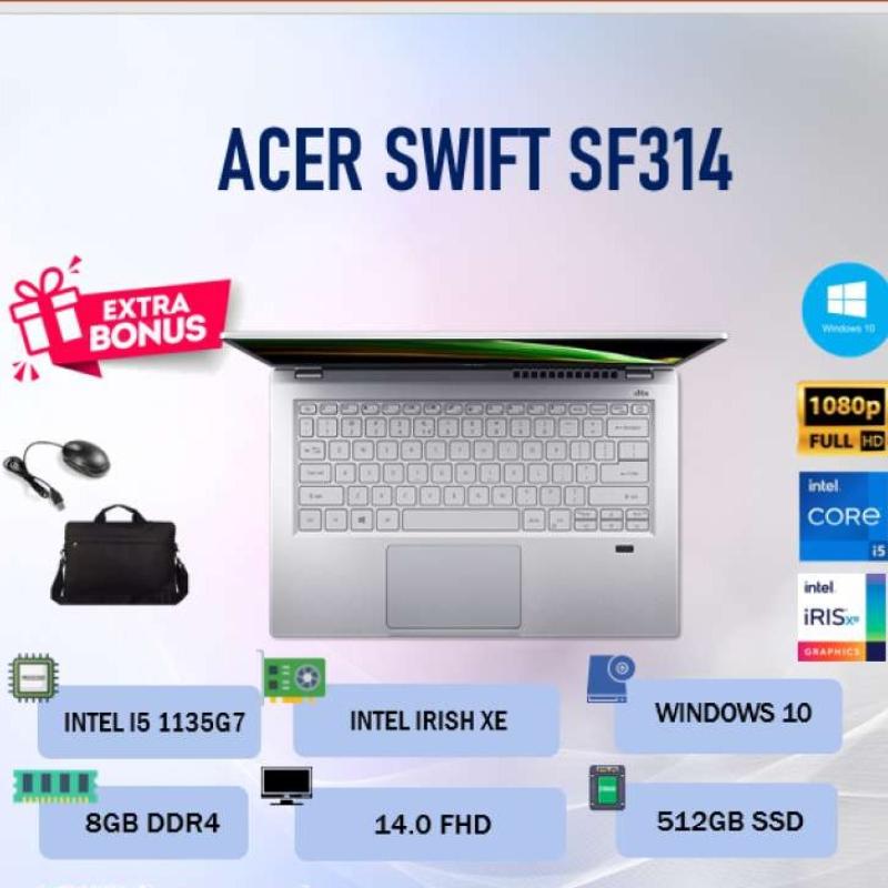 Jual ACER SWIFT 3 SF314-511-I5-1135G7/8GB/SSD512GB/14/WIN10 di Seller ...
