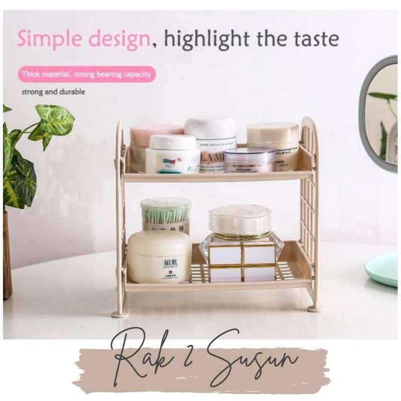 Jual Rak Susun Mini 2 Tingkat Plastik Tempat Penyimpanan Multifungsi ...
