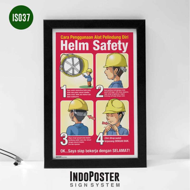 Jual Poster K3 Safety Cara Penggunaan Apd Ppe - Helm Safety Pelindung ...