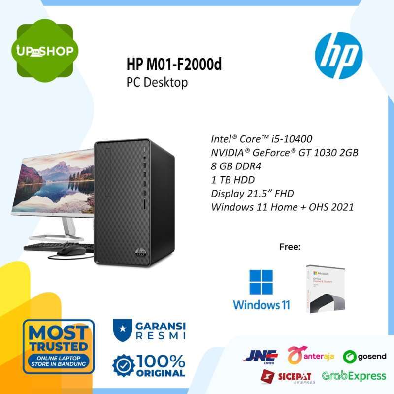 Jual HP PC Desktop M01-F2000d Core i5-10400 8GB 1TB HDD GT1030 2GB W11 ...