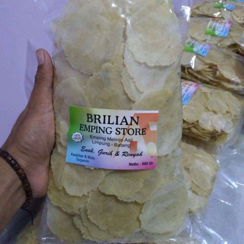 Jual Harga Emping Melinjo Murah/Emping Melinjo Mentah LB/Kemasan 500 ...