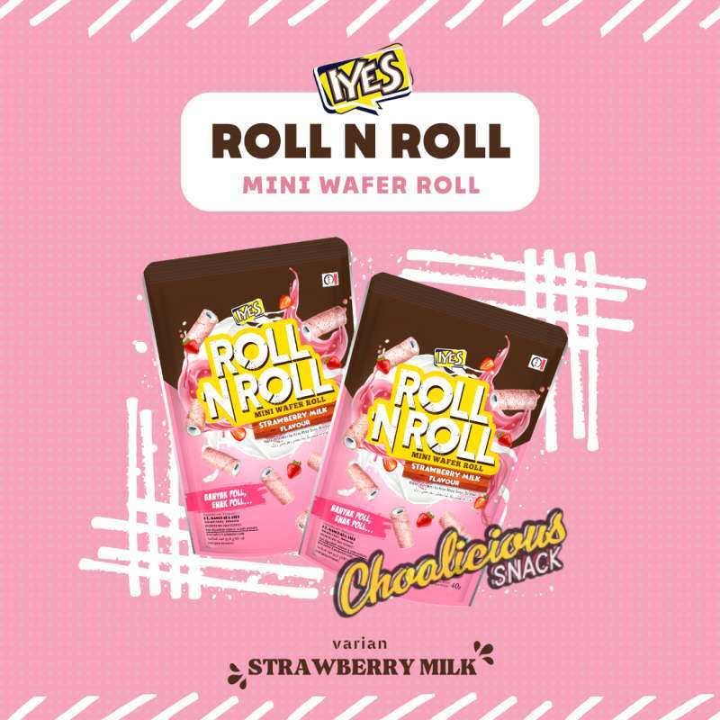 Jual Iyes Roll N Roll Mini Wafer Roll 40 Gram - Strawberry Milk Di ...