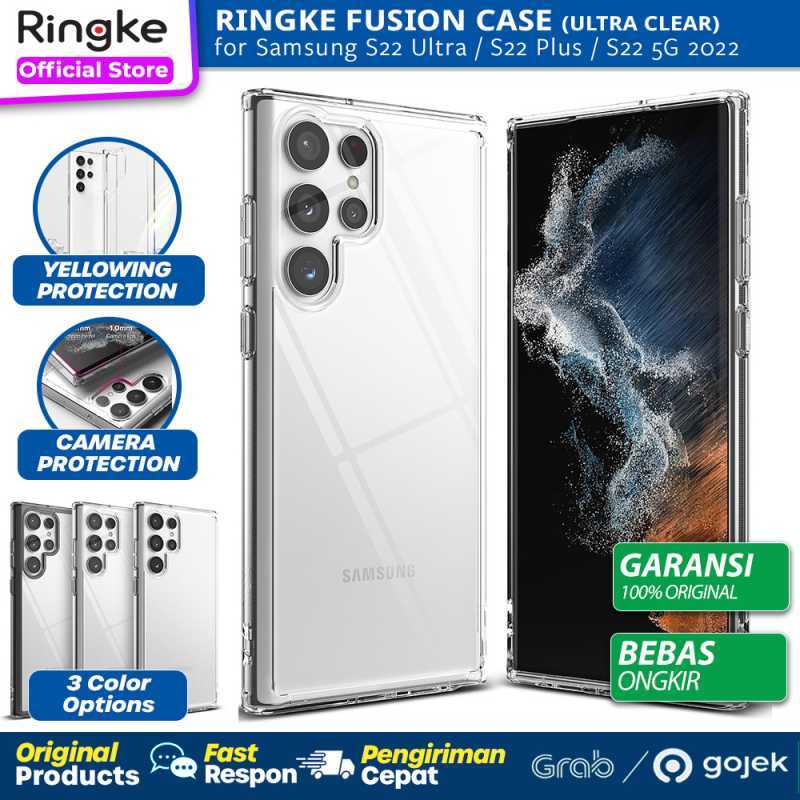 Jual Original Case Samsung Galaxy S22 Ultra Plus S22 5G RINGKE Fusion Clear Casing Anti Crack ...