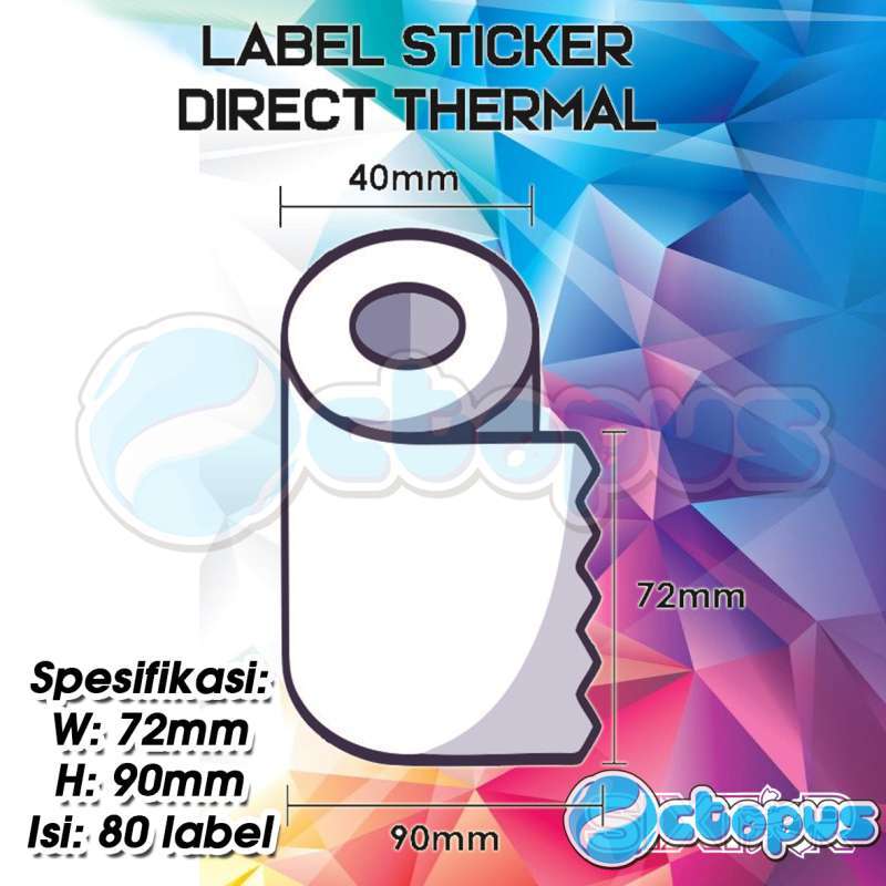 Promo Label Thermal Sticker 72x90 1Line Core 1inch Kertas Stiker ...