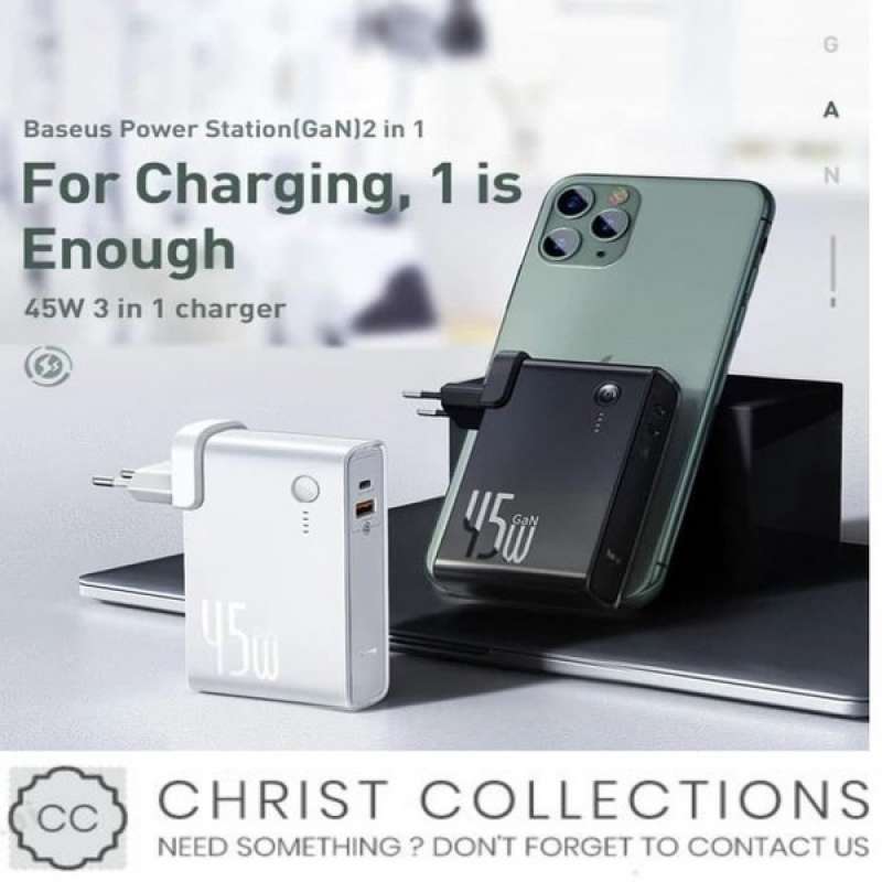 Jual Baseus Kepala Charger Gan Fast 45W Fast Charging & Powerbank ... Jual Baseus Kepala Charger Gan Fast 45W Fast Charging & Powerbank ...