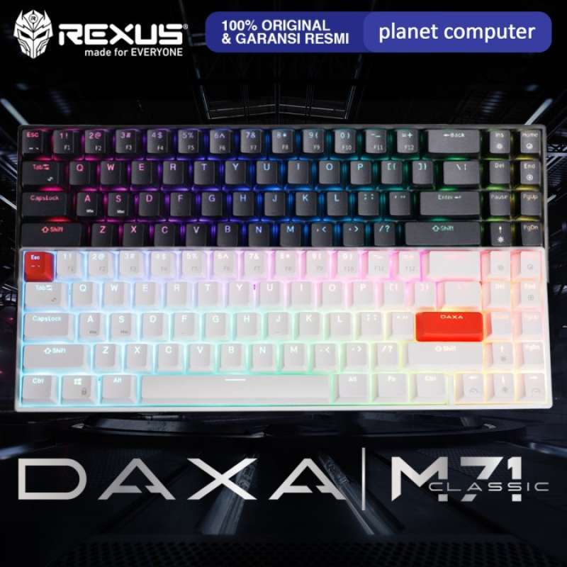 Jual Rexus DAXA M71 Classic Mechanical Gaming Keyboard RGB HOTSWAP di ...