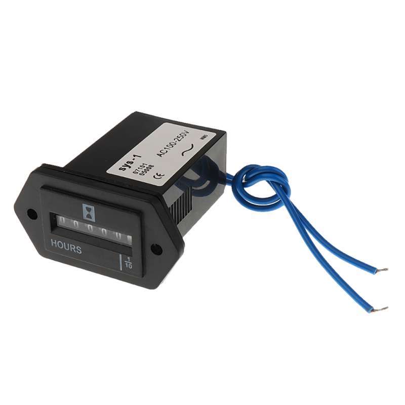 Jual AC 100~250V Hour Meter Sealed Counter Gauge with Wire for Car ...