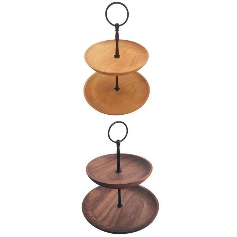 Promo 2 Tiered Wood Fruit Dessert Pastry Display Stand / Tray Serving ...