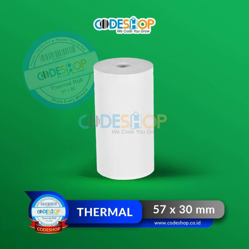 Jual Kertas Struk Thermal Codeshop Ukuran 57x30mm di Seller Codeshop ...