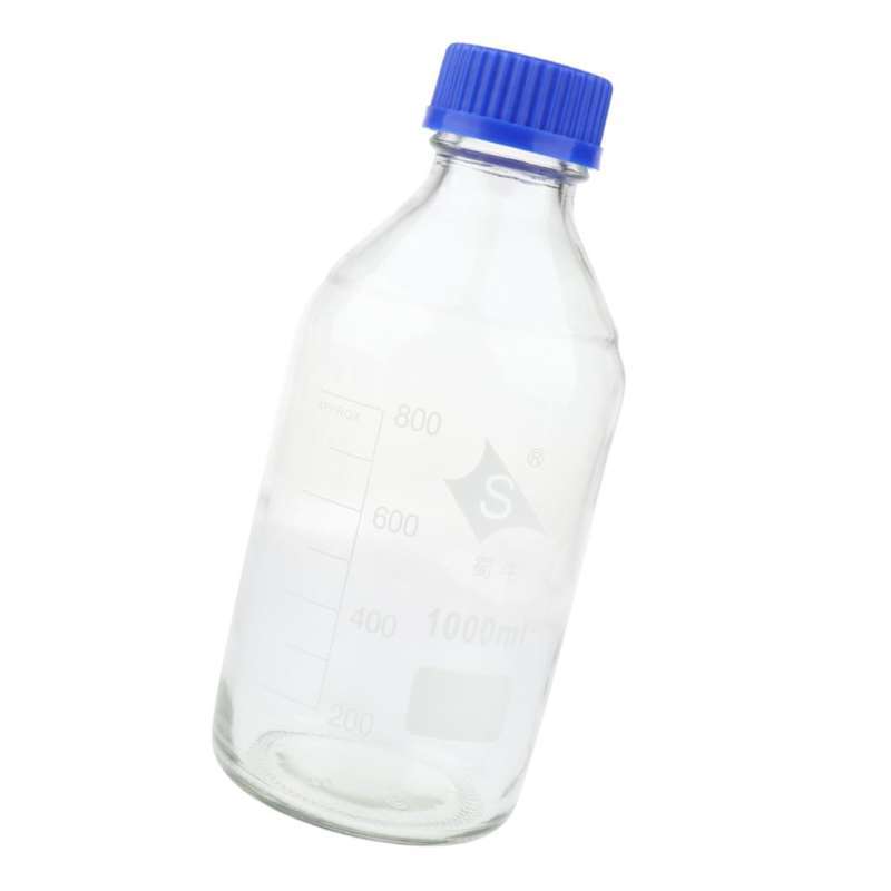 Jual Graduated Round Glass Reagent Bottle With Scale Line Screw Cover ...