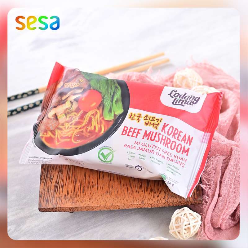 Jual Ladang Lima - Korean Noodle Beef & Mushroom 94 g (Mie Sehat) di ...