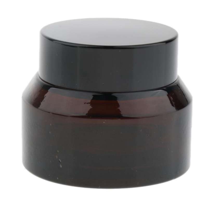 Jual 6 Pieces Refillable Glass Amber Cream Empty Lip Balm Container ...