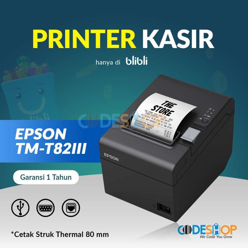 Jual PRINTER POS KASIR EPSON TM-T82III LAN STRUK THERMAL 80 MM di ...