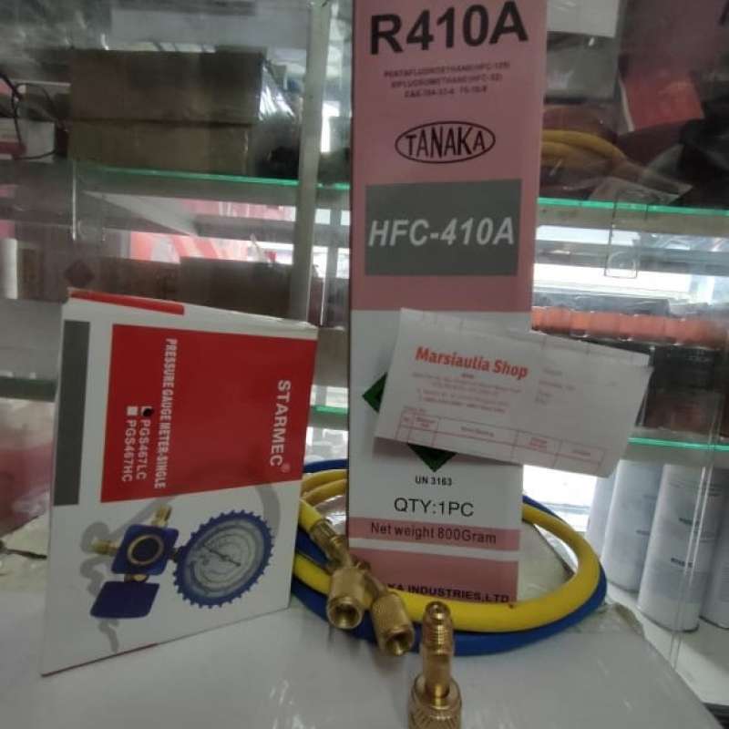 Jual Paket isi Freon AC R410 800gr Lengkap Joint R410a manifold ...