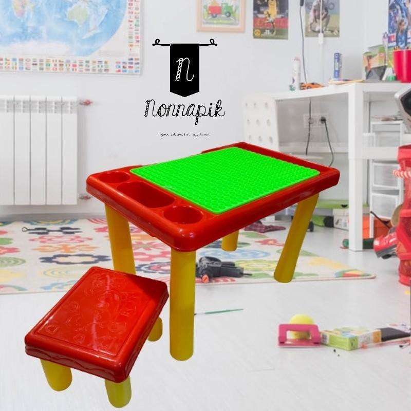 Jual Meja belajar 2 in 1, Meja main mini anak, Mainan balok brick anak ...