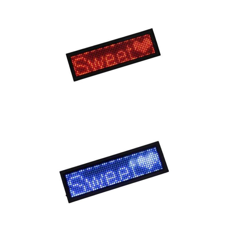 Jual 2Pcs LED Name Tag Rechargeable Programmable Scrolling LED Name Tag ...