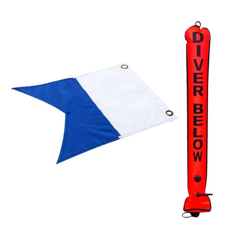 Jual High Visibility 4FT Scuba Diver SMB Surface Marker Buoy with Dive ...