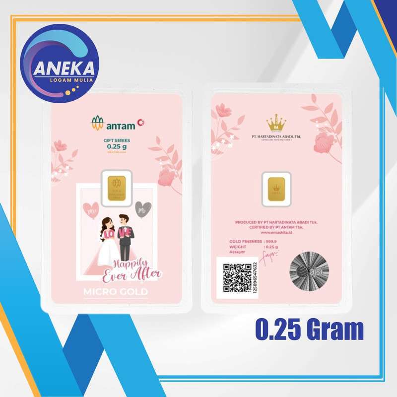 Promo LOGAM MULIA MICRO GOLD ANTAM HARTADINATA 0.25 GRAM WEDDING LOVE ...