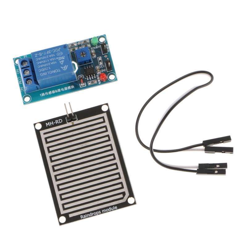 Promo Rain Sensor Module Rain Drop Detector Relay Control Module 12V ...