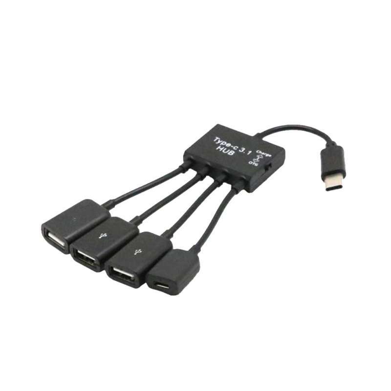 Jual USB Type-C OTG Cable, Micro USB Female + 3 USB 2.0 Port OTG ...