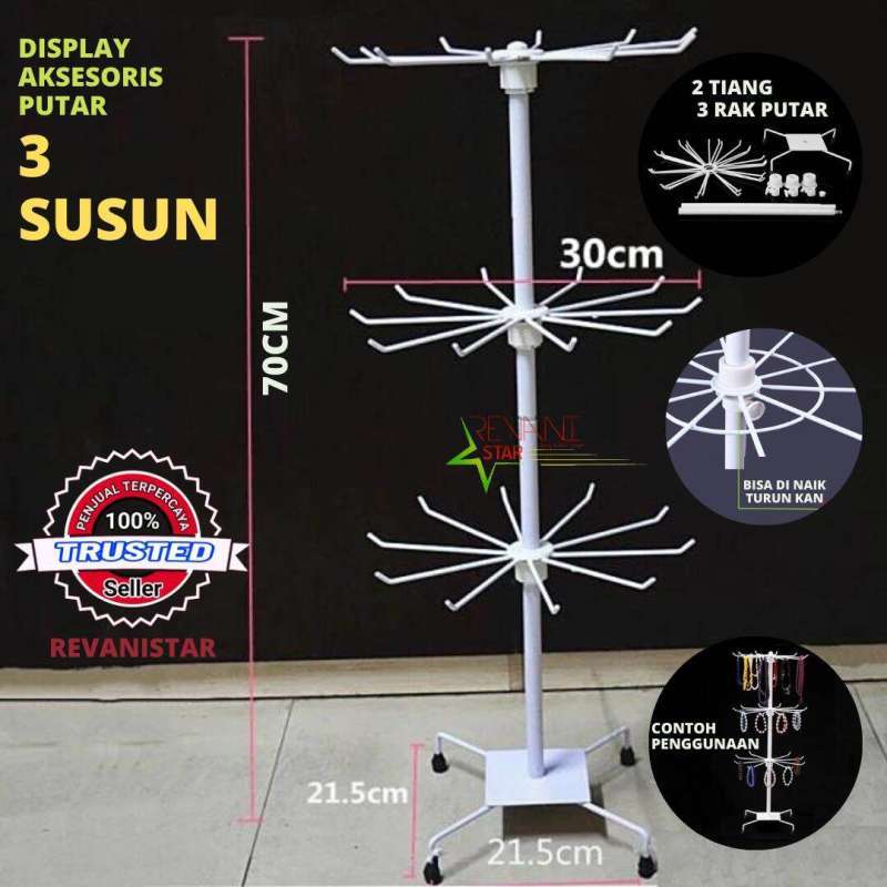 Promo Rak display putar matahari 3 susun gantungan aksesoris handphone ...