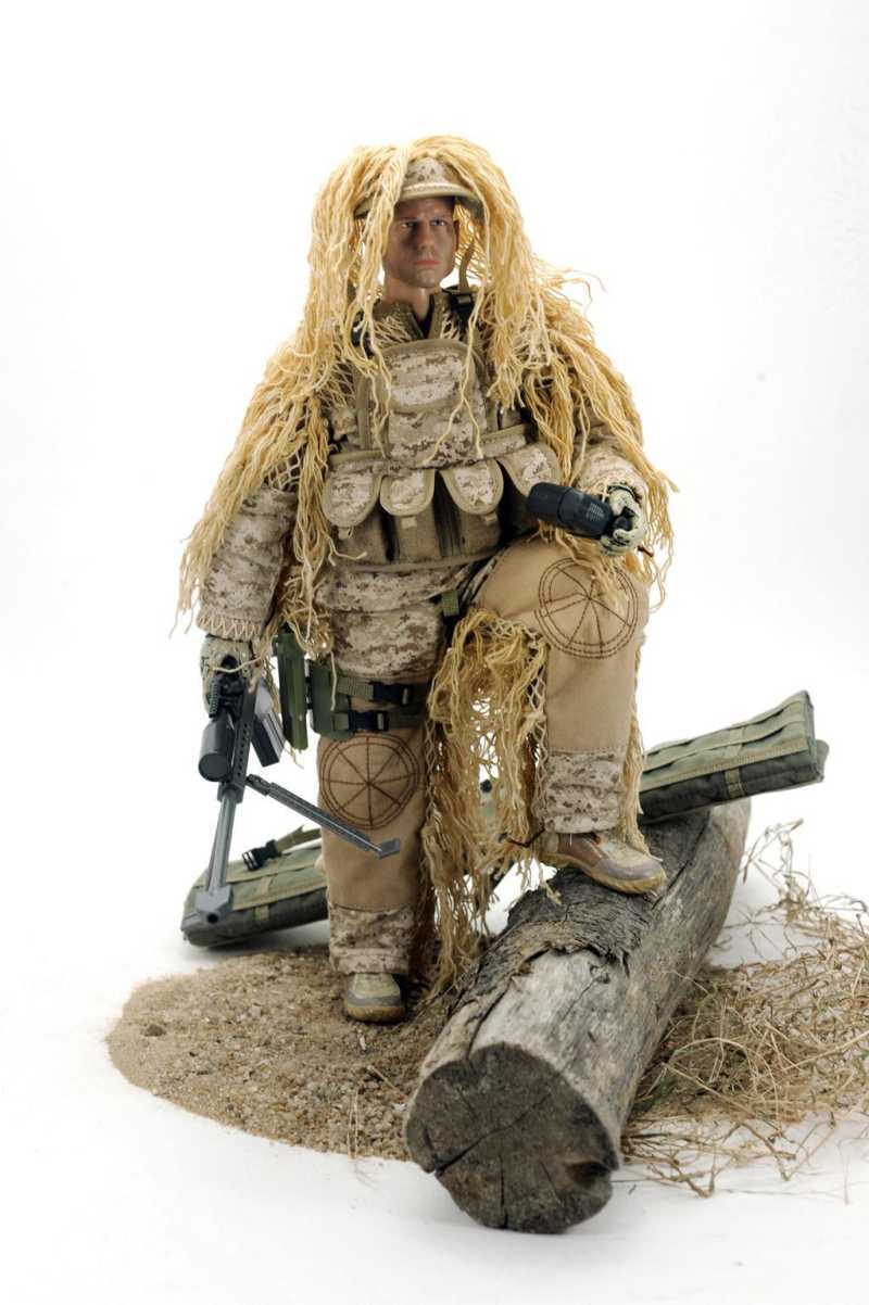 Promo 1/6 Scale Desert Sniper Army Special Forces Soldier Model 12 ...