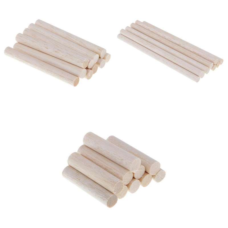Promo Collectible 30x Woodworking Balsa Wood Round Sticks 50/100/200mm ...