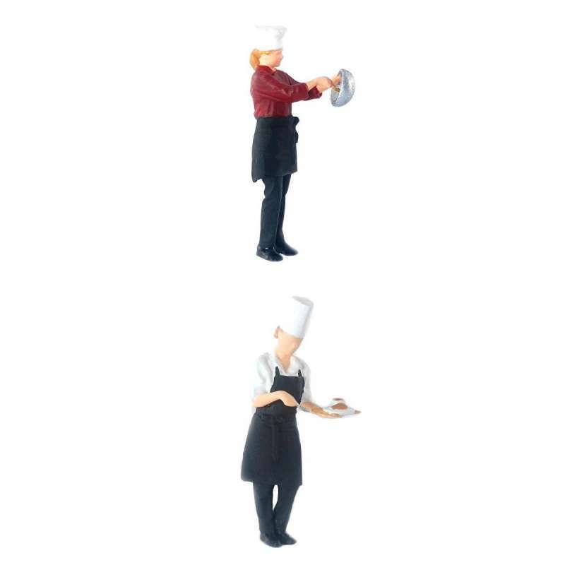 Jual 2 Pieces 1:64 Painted Figures Cook Character Scene Diorama Toy ...