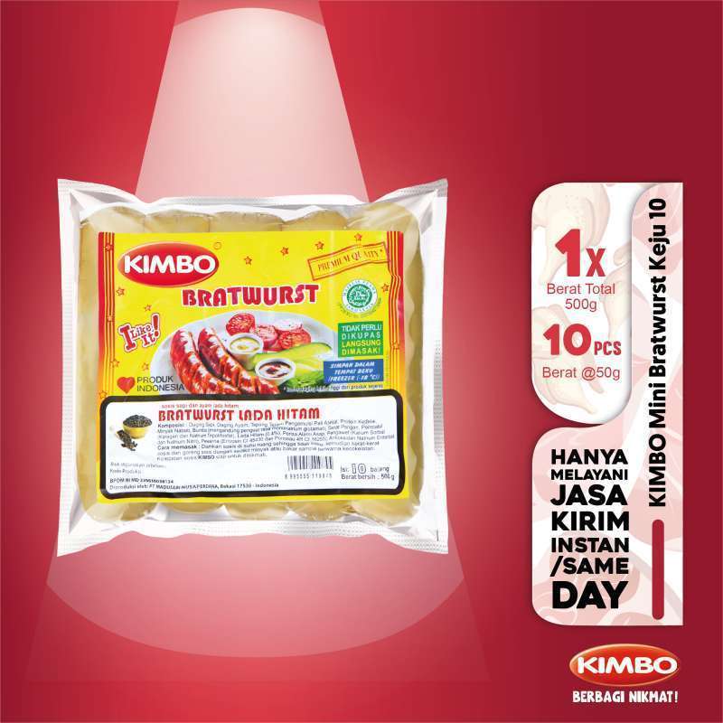 Jual Kimbo Mini Bratwurst Lada Hitam Sosis [10 pcs] di Seller KIMBO ...