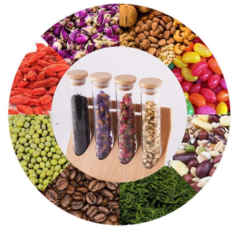Jual Sealed Glass Tube Display Rack Jar Stand 4 Tubes Storage For Dried ...