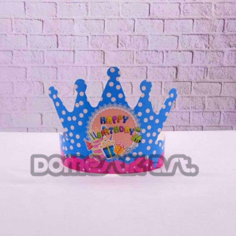 Jual Topi BULAT MAHKOTA Ulang tahun ANIMAL / topi happy birthday bentuk ...