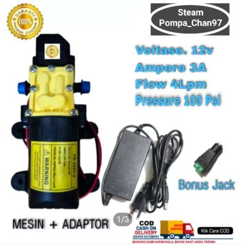 Promo Harga Promo Dinamo Pompa Dc 12v 100 Psi 4lpm Dan Adaptor / Dinamo ...