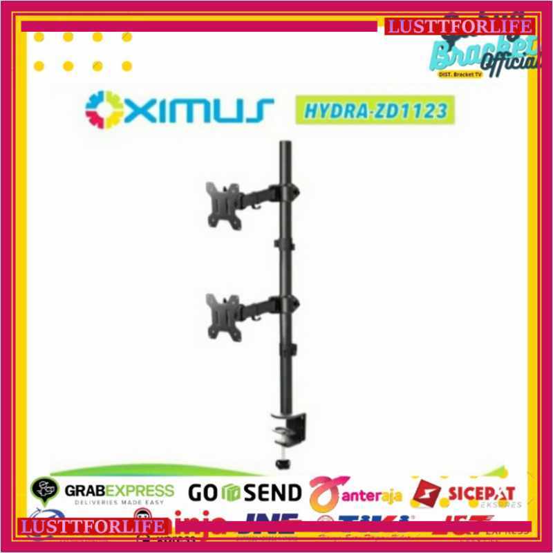 Jual Bracket Tv Dual Monitor Meja Jepit 13-27 Inch Oximus Hydra Zd1123 ...