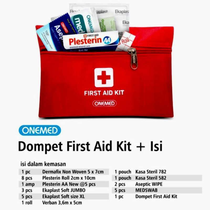 Promo Onemed P3k Warna Merah Model Pouch Dompet Kotak Outdoor First Aid ...